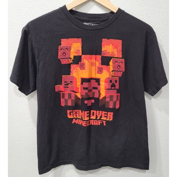 Mojang | Shirts & Tops | Boys Minecraft Game Over Black Graphic Tee ...
